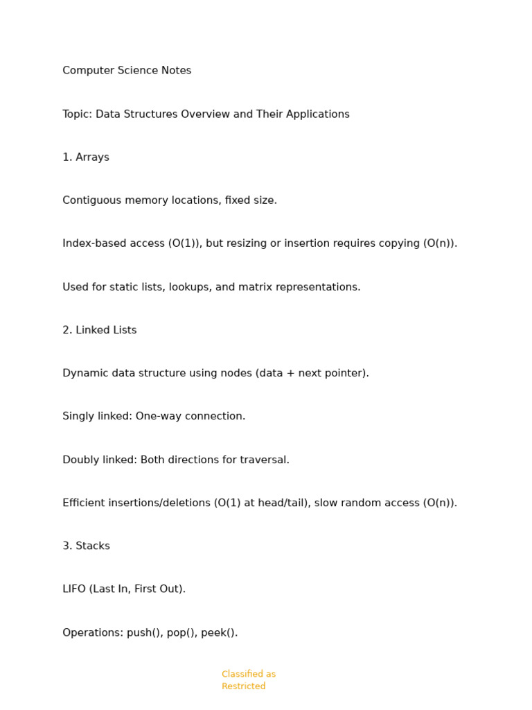 Data Structures Overview & Applications | PDF