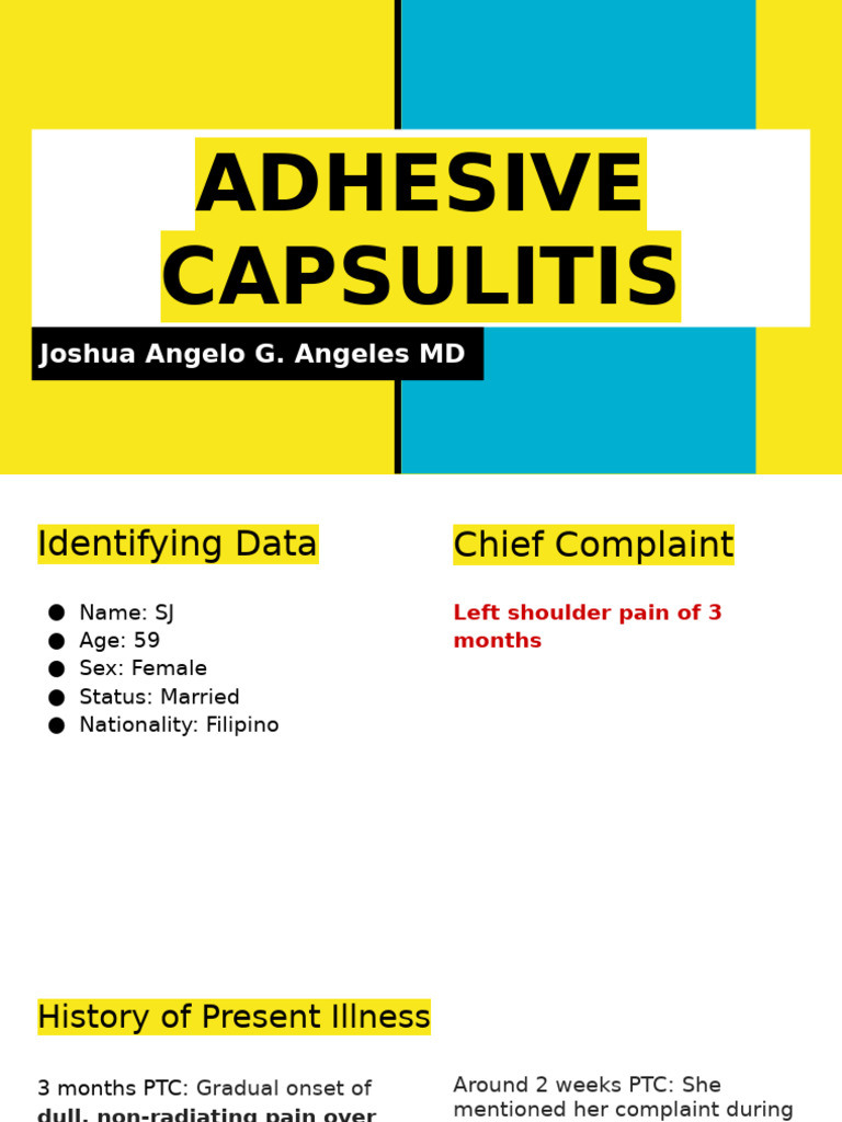 Adhesive Capsulitisopd Joshua Angelo G Angeles MD f653fb01 48ec | PDF ...