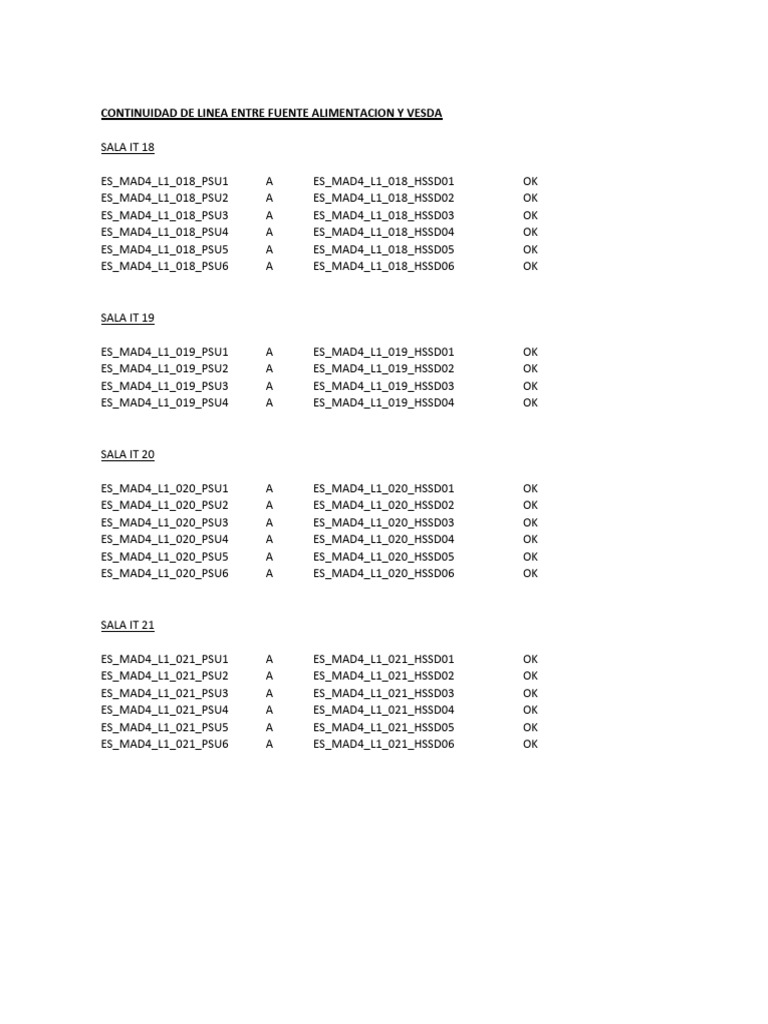 Continuidad de Línea en VESDA y PSU | PDF