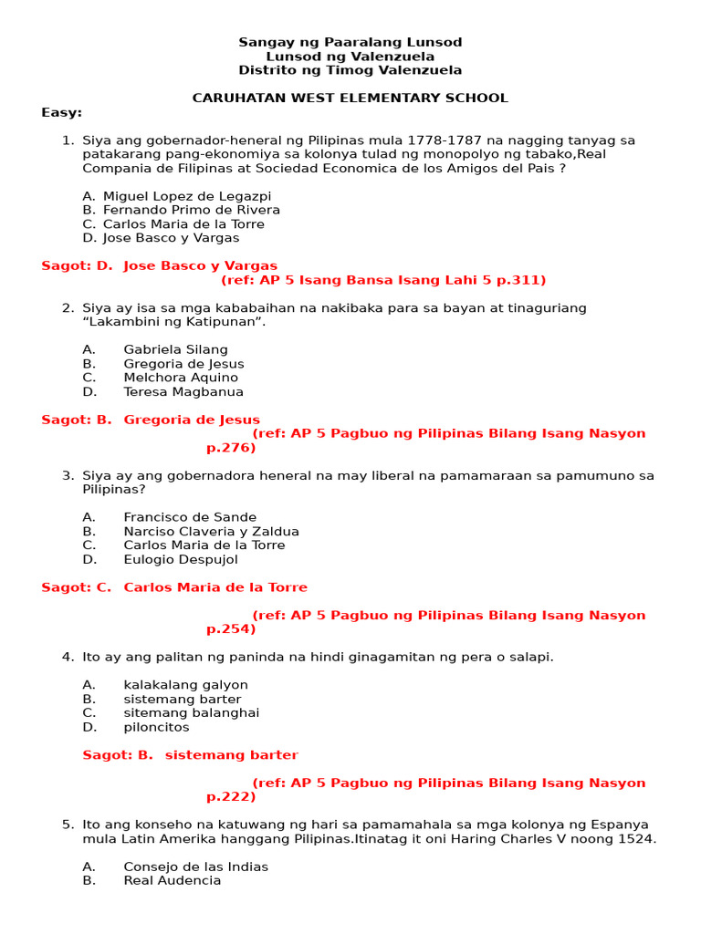 AP Quiz Bee 2024 | PDF