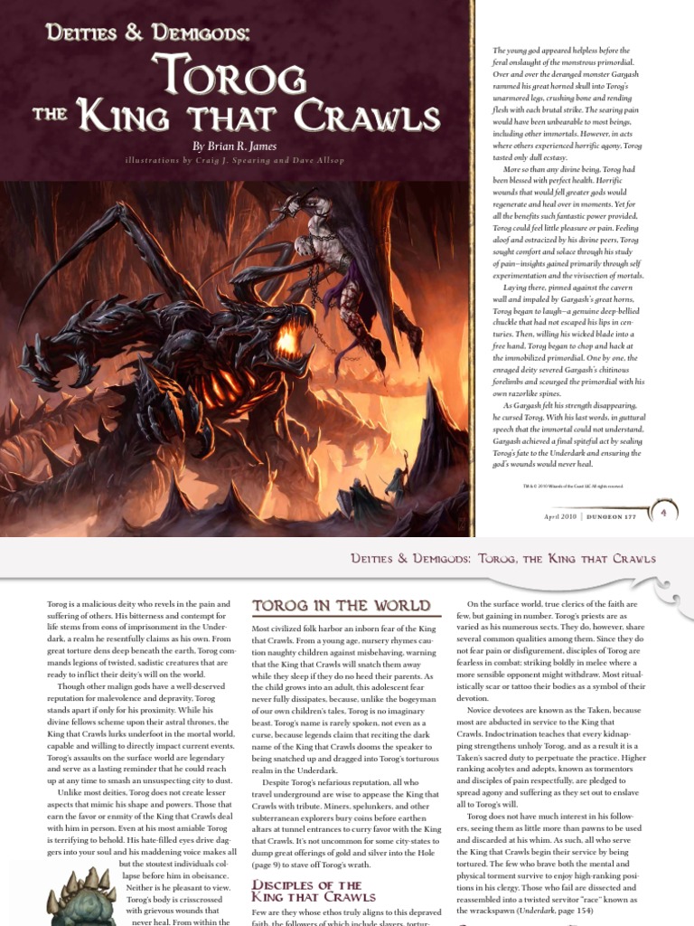 King That Crawls: Torog | PDF | Heresy | Slavery