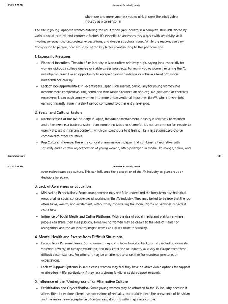 Japanese AV Industry Trends | PDF | Social Stigma | Woman