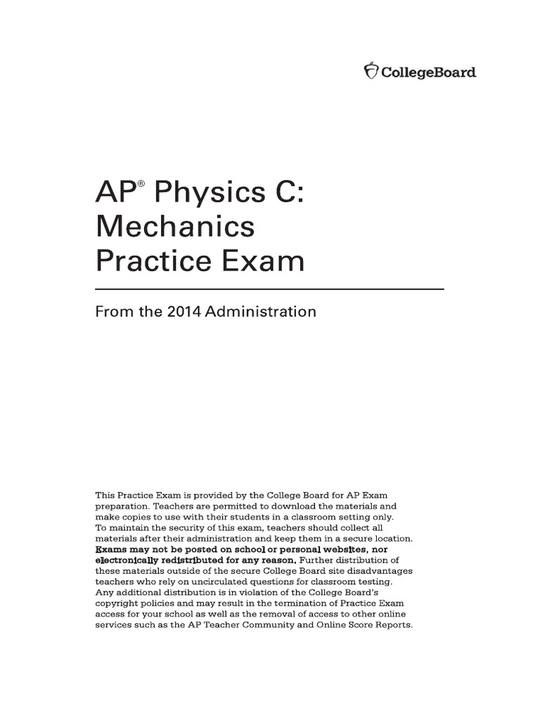2014 AP C Mechanics | PDF
