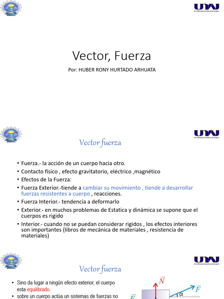 01 Vector, Fuerza | PDF | Fuerza | Vector Euclidiano