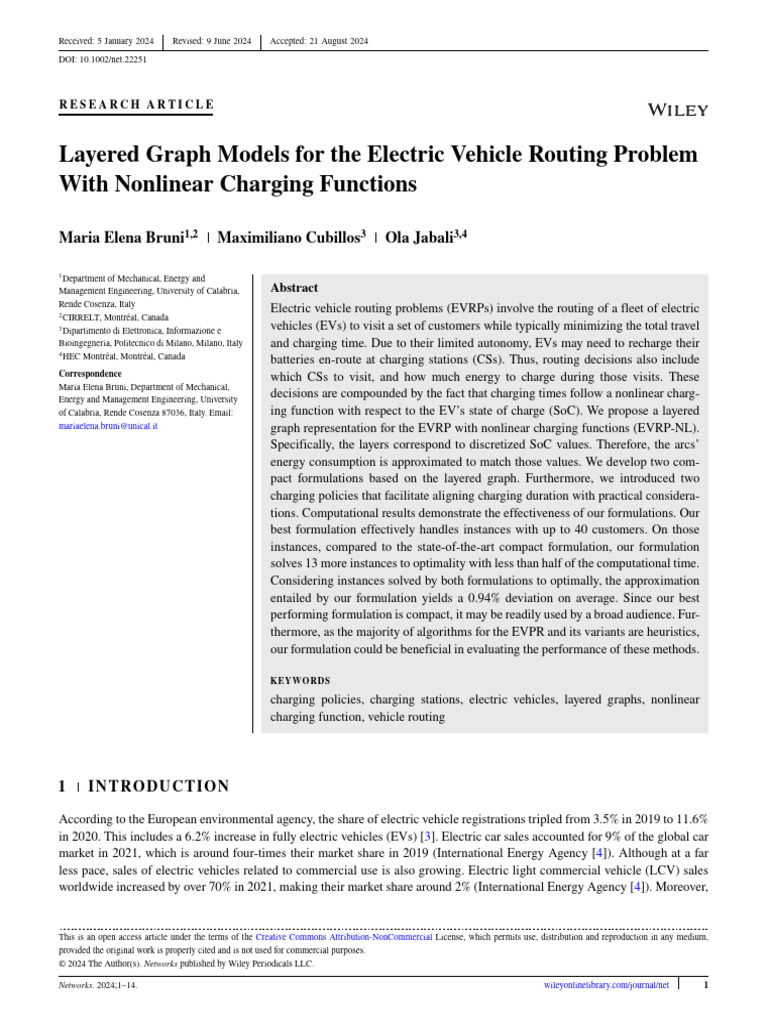 Layered Graph Models For The Electric Vehicle Routing Problem With ...