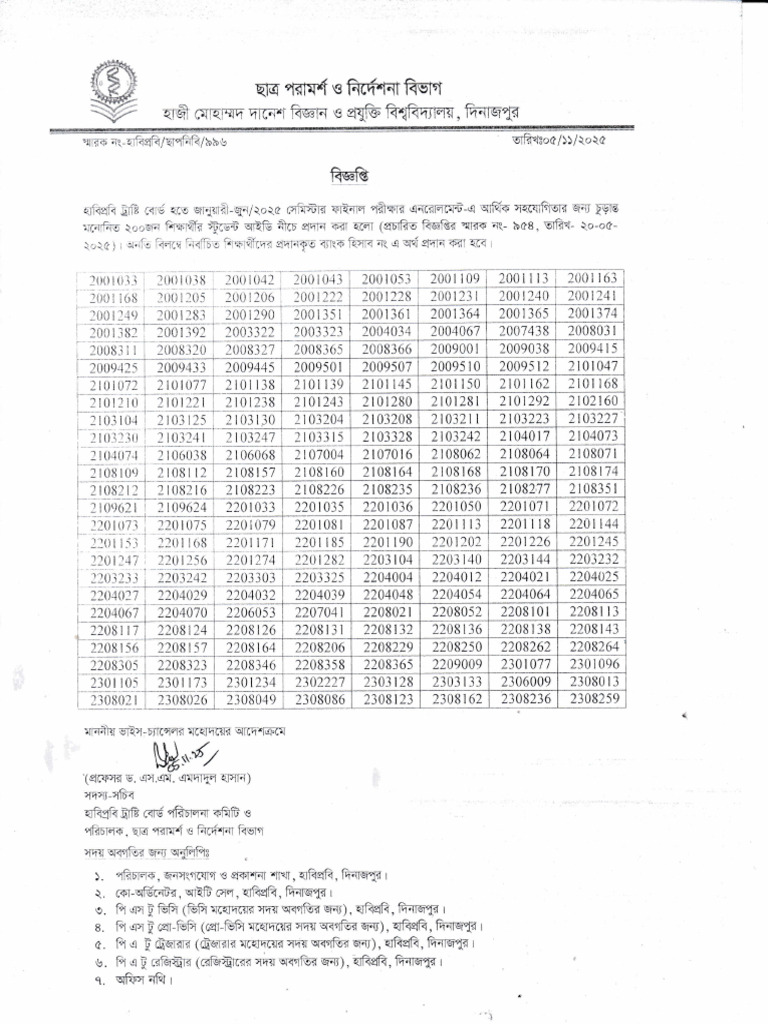 STD Adv Hstu Notice | PDF