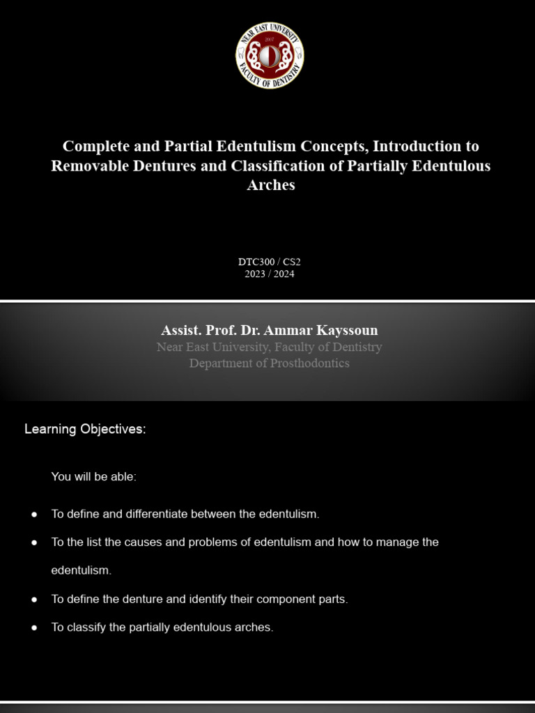 Edentulism and Denture Classification Guide | PDF | Medical Specialties ...