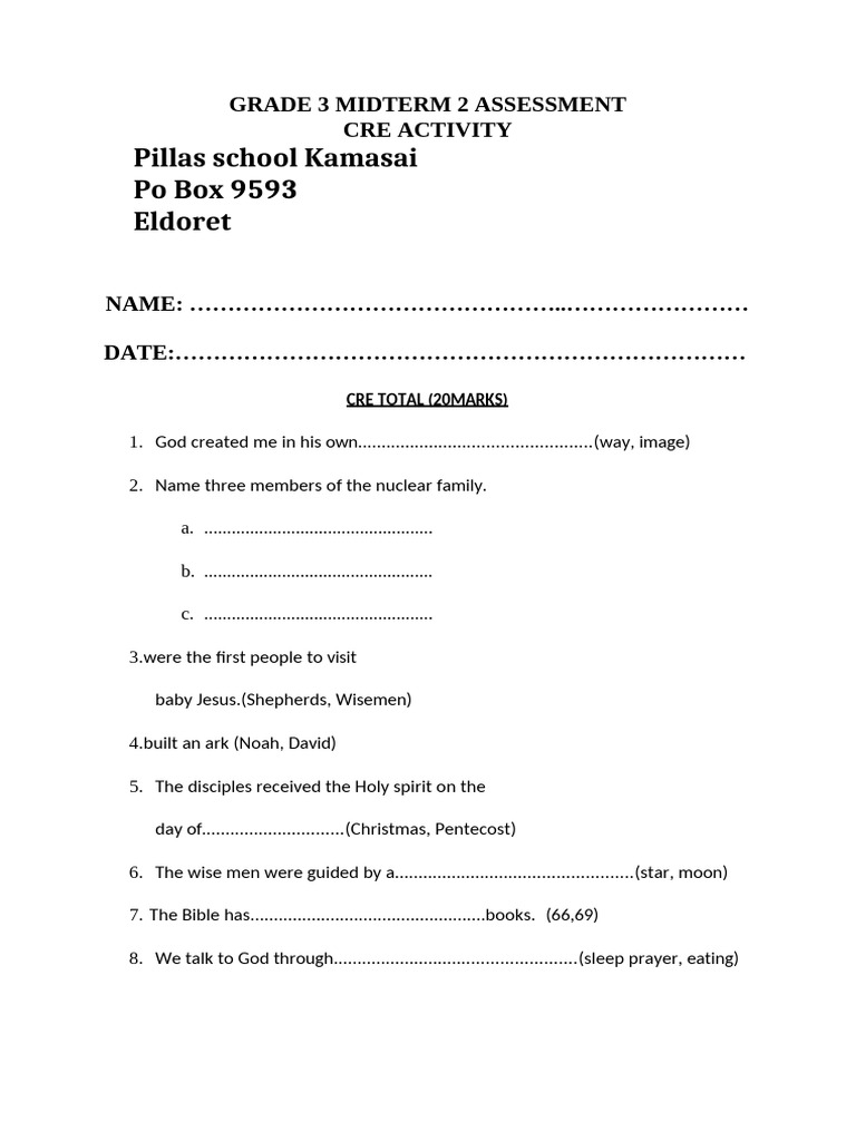 Grade 3 Midterm 2 Assessment Guide | PDF
