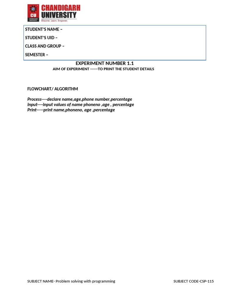 Experiment | PDF | Computer Program | Programming
