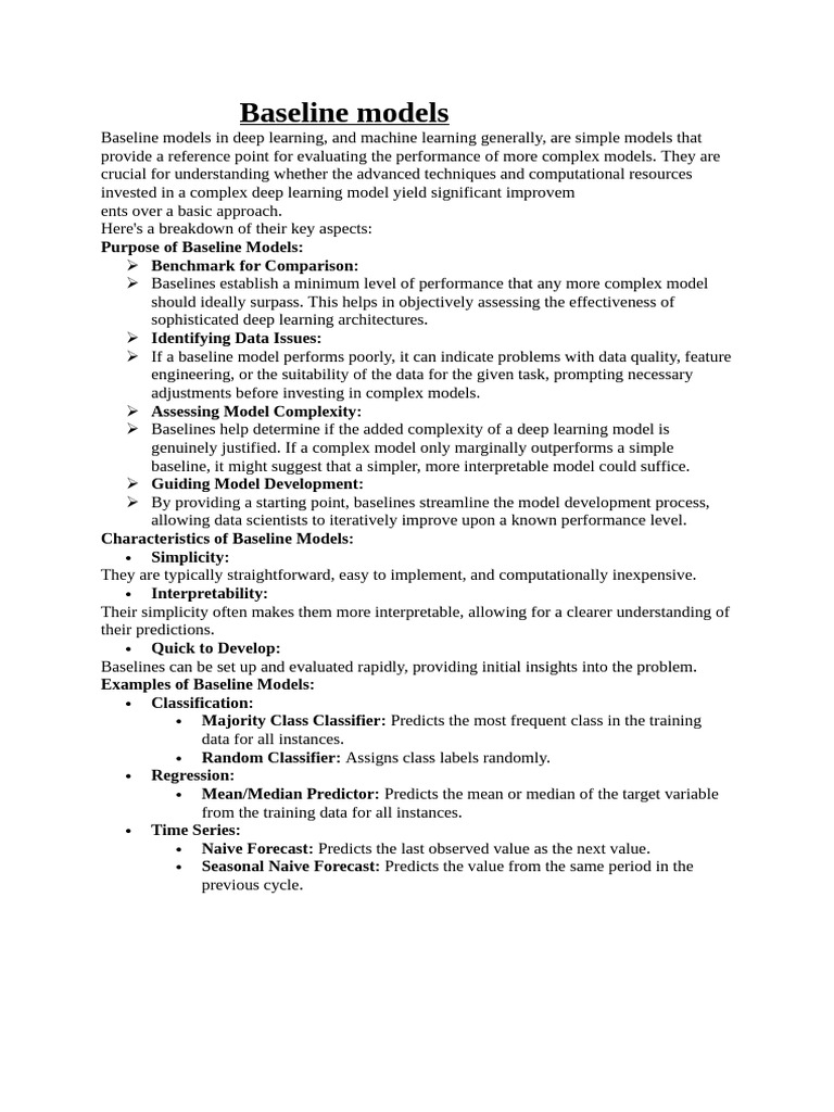 Baseline Models | PDF | Deep Learning | Statistical Classification