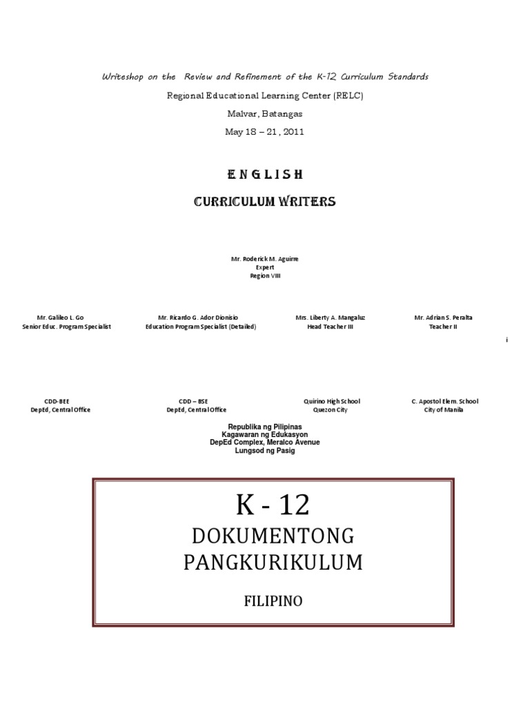 K-12 English Curriculum Guide Overview | PDF | Syllable | Reading ...