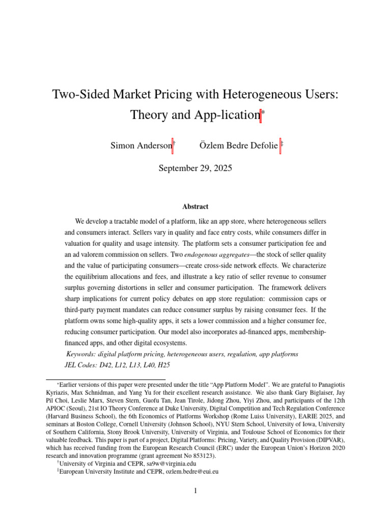 Two-Sided Market Pricing With Heterogeneous Users: Theory and App ...