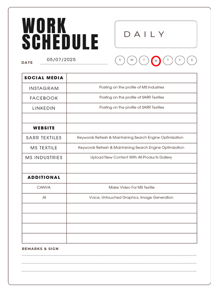 White Grey Minimalist Work Schedule Planner | PDF