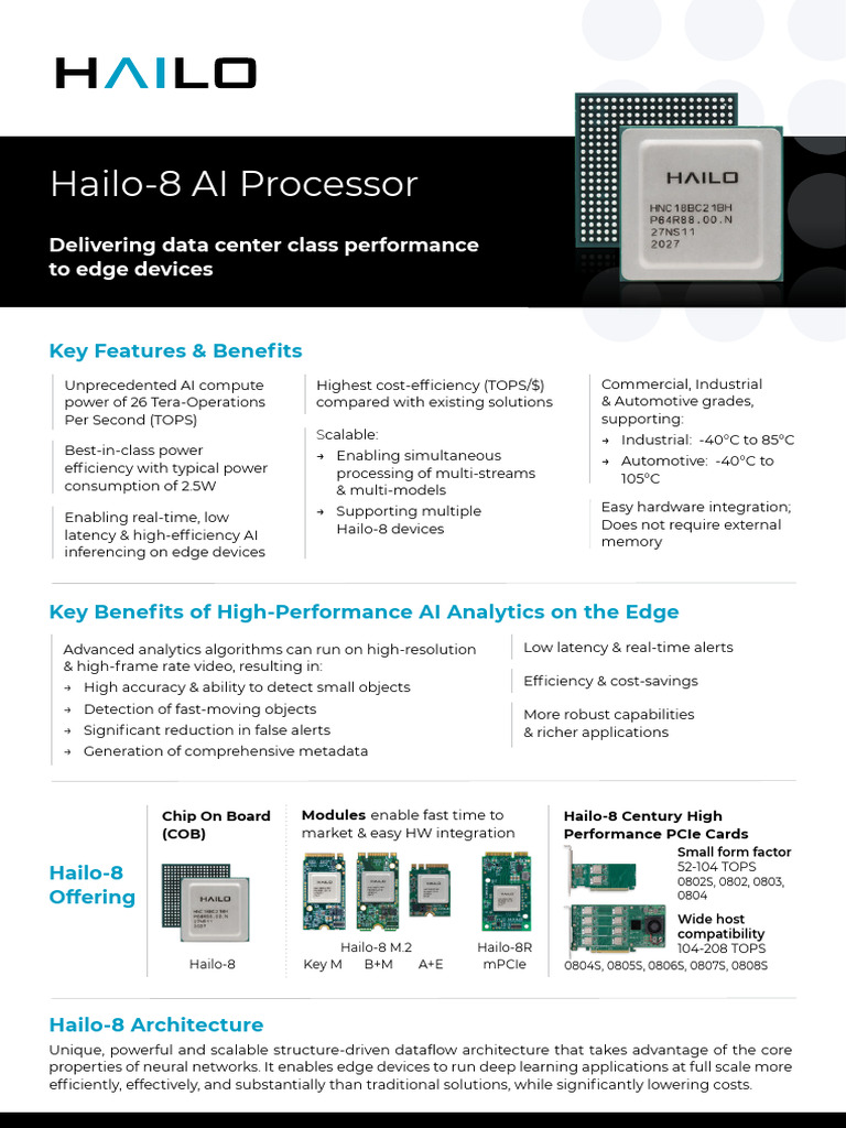 Hailo-8 AI Processor Overview | PDF | Artificial Intelligence ...
