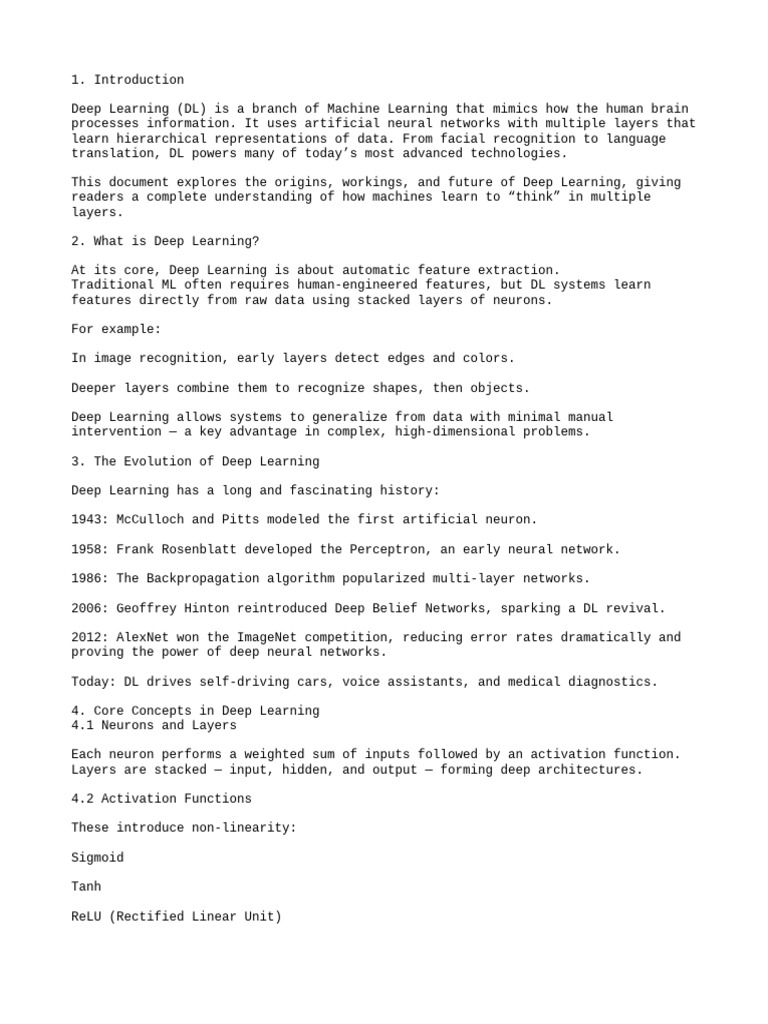 DL | PDF | Deep Learning | Applied Mathematics