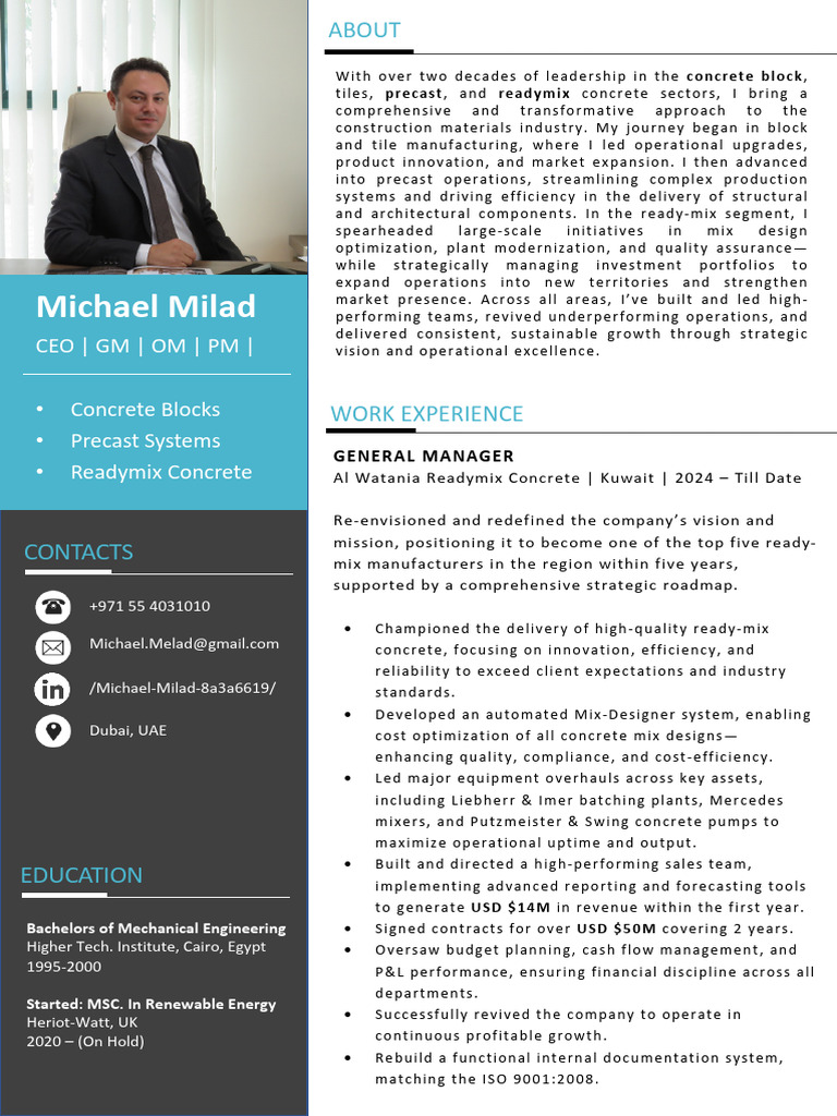Michael Milad, Resume CV 2580 | PDF
