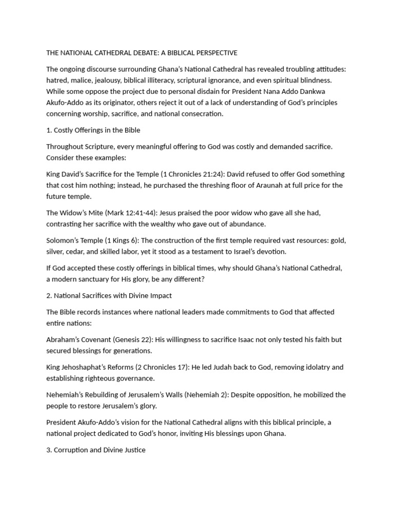 National Cathedral Debate: A Biblical View | PDF | Bible | Temple In ...