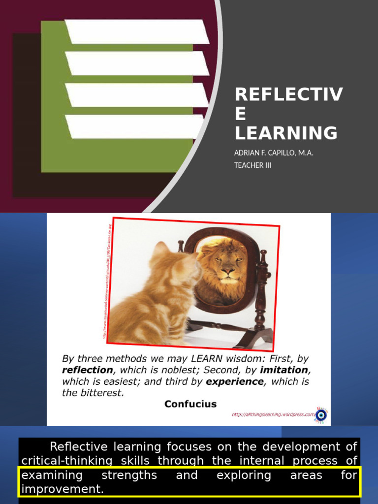 Enhancing Learning Through Reflection | PDF | Knowledge | Learning