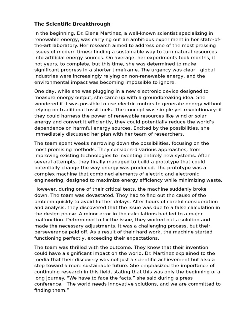 The Scientific Breakthrough | PDF | Energy Development