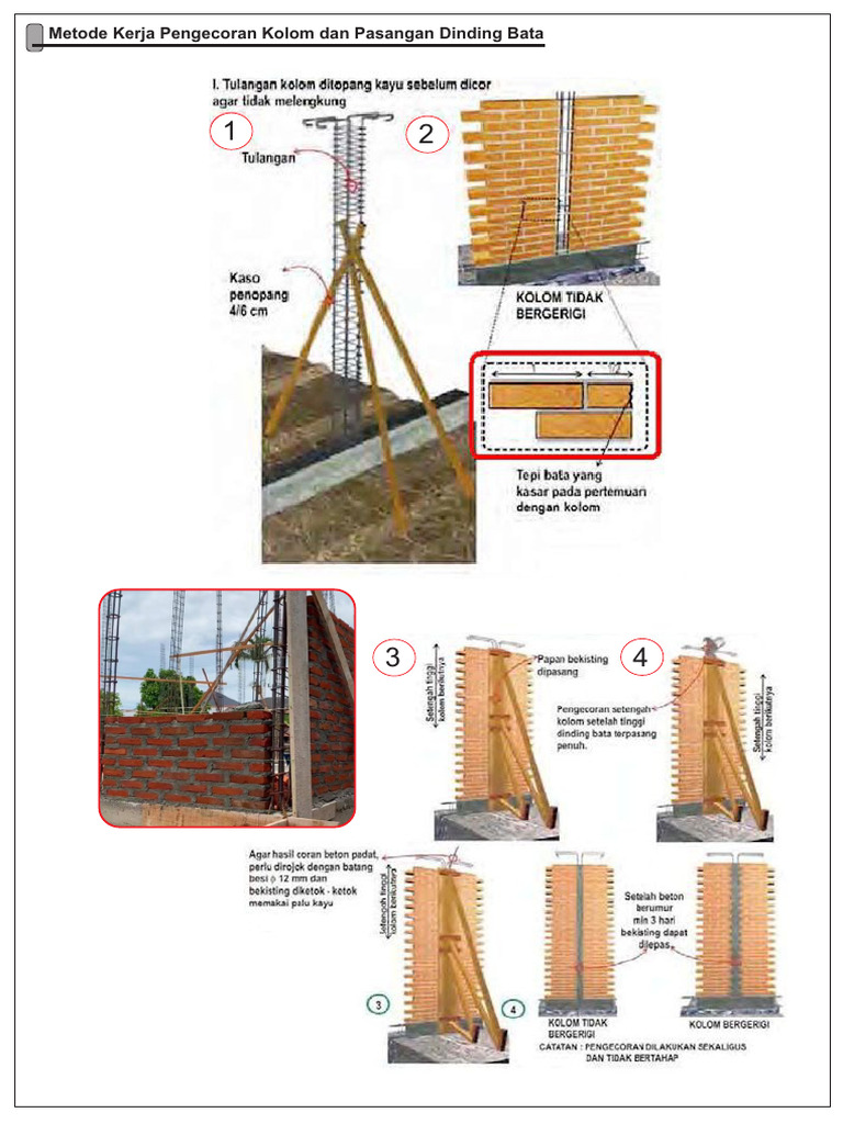 Metode Pengecoran Kolom Dan Dinding | PDF