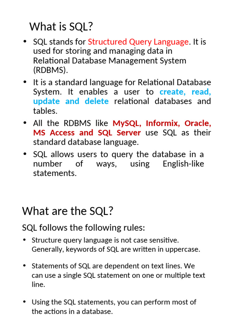 What Is SQL | PDF