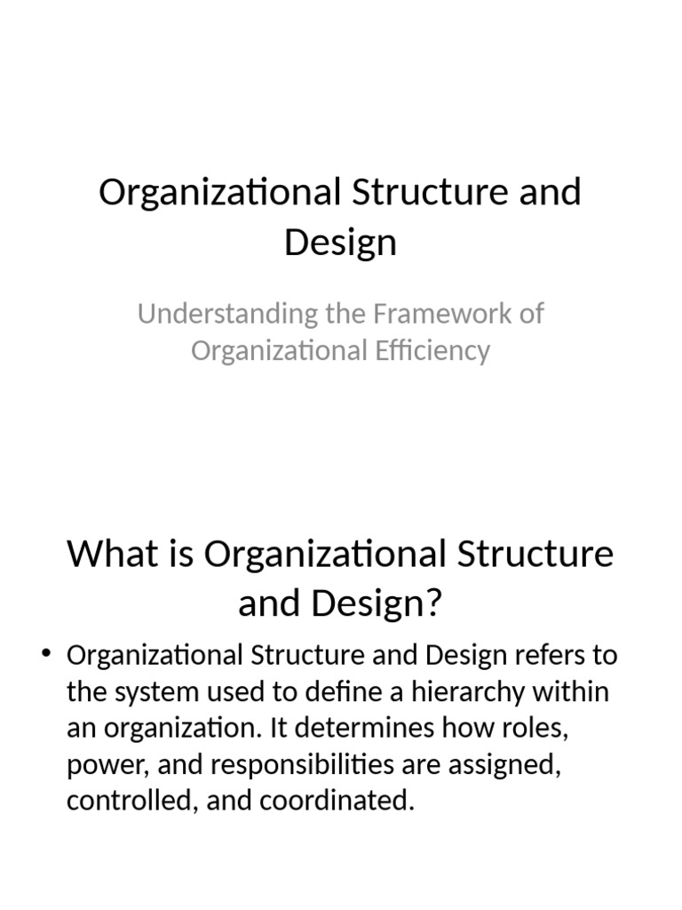 Organizational Structure & Design Guide | PDF | Organizational ...