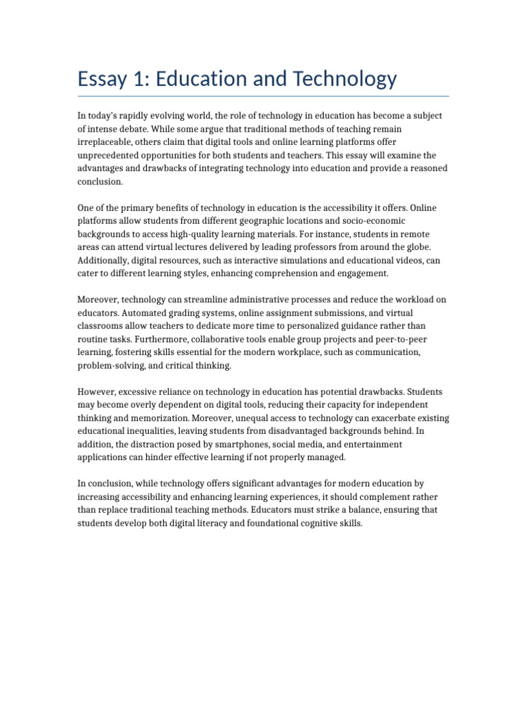 IELTS Writing Task2 Essay1 | PDF