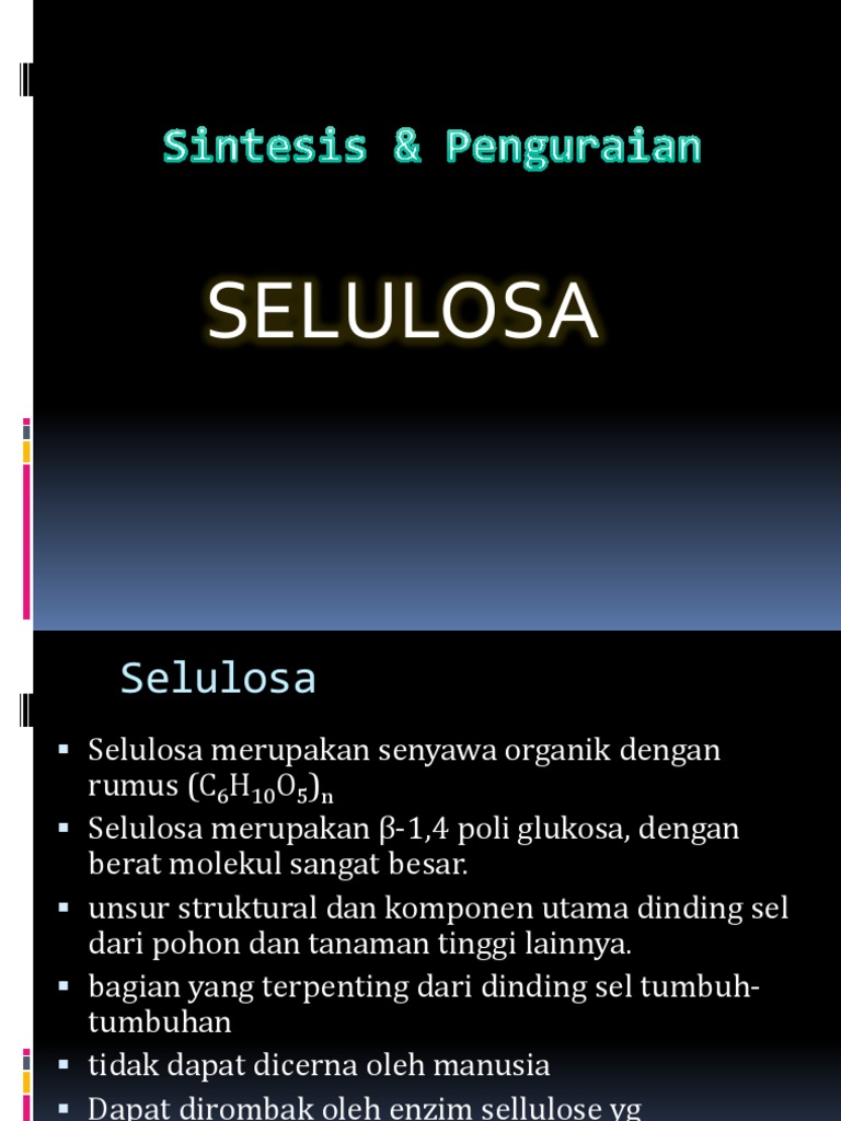 Selulosa | PDF | Sains & Matematika