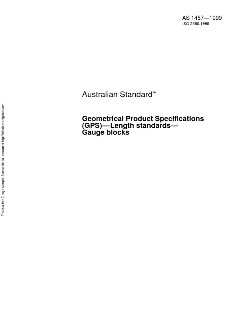 As 1457-1999 Geometrical Product Specifications (GPS) - Length ...
