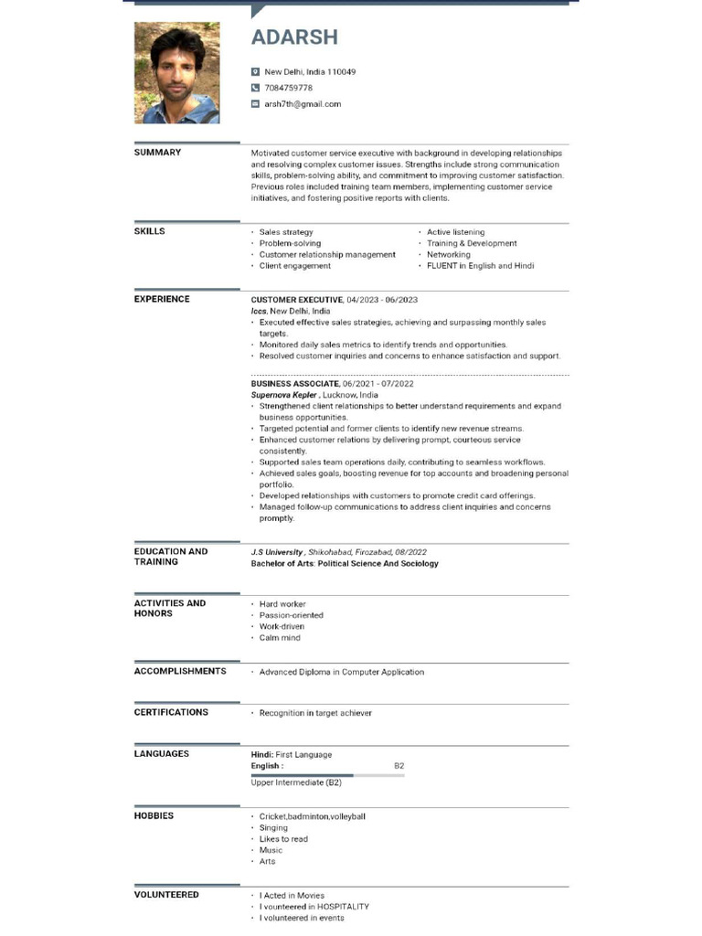 Adarsh Resume | PDF