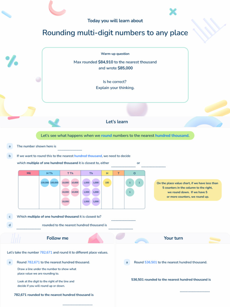 4.NBT.3 - Rounding Multi-Digit Numbers To Any Place | PDF