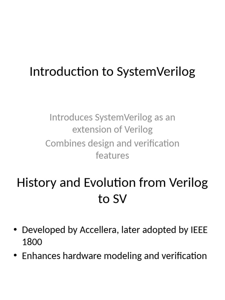 1 SystemVerilog Basics NoBullets | PDF