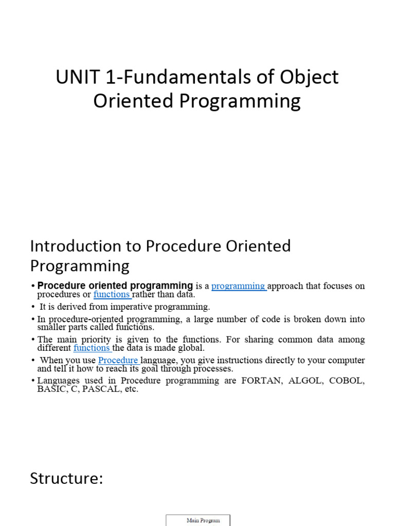 OOPS Unit 1 | PDF | Object Oriented Programming | Parameter (Computer Programming)