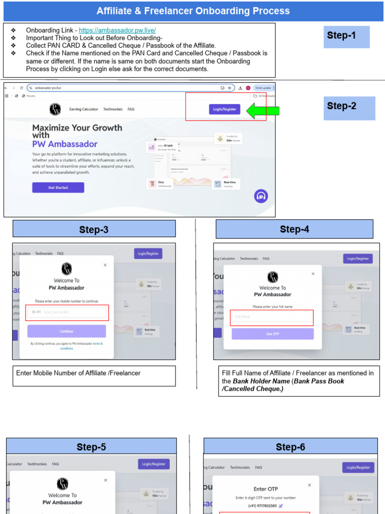 Affiliate & Freelancer Onboarding Guide | PDF | Cheque
