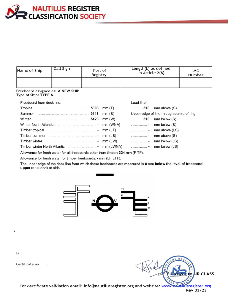 03a. International Load Line Certificate | PDF