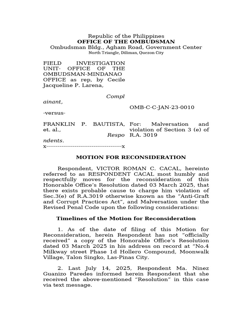 Motion For Reconsideration | PDF | Negligence | Crimes