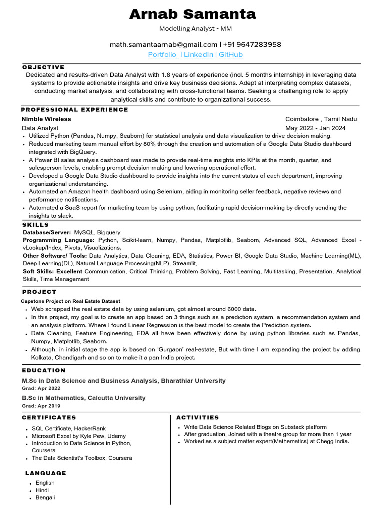 Arnab Samanta | PDF | Data Analysis | Computing