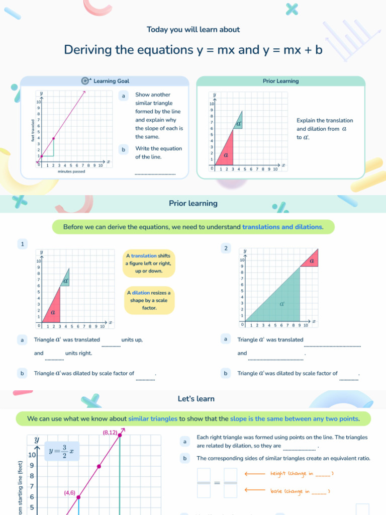 Deriving The Equations y MX and y MX + B | PDF