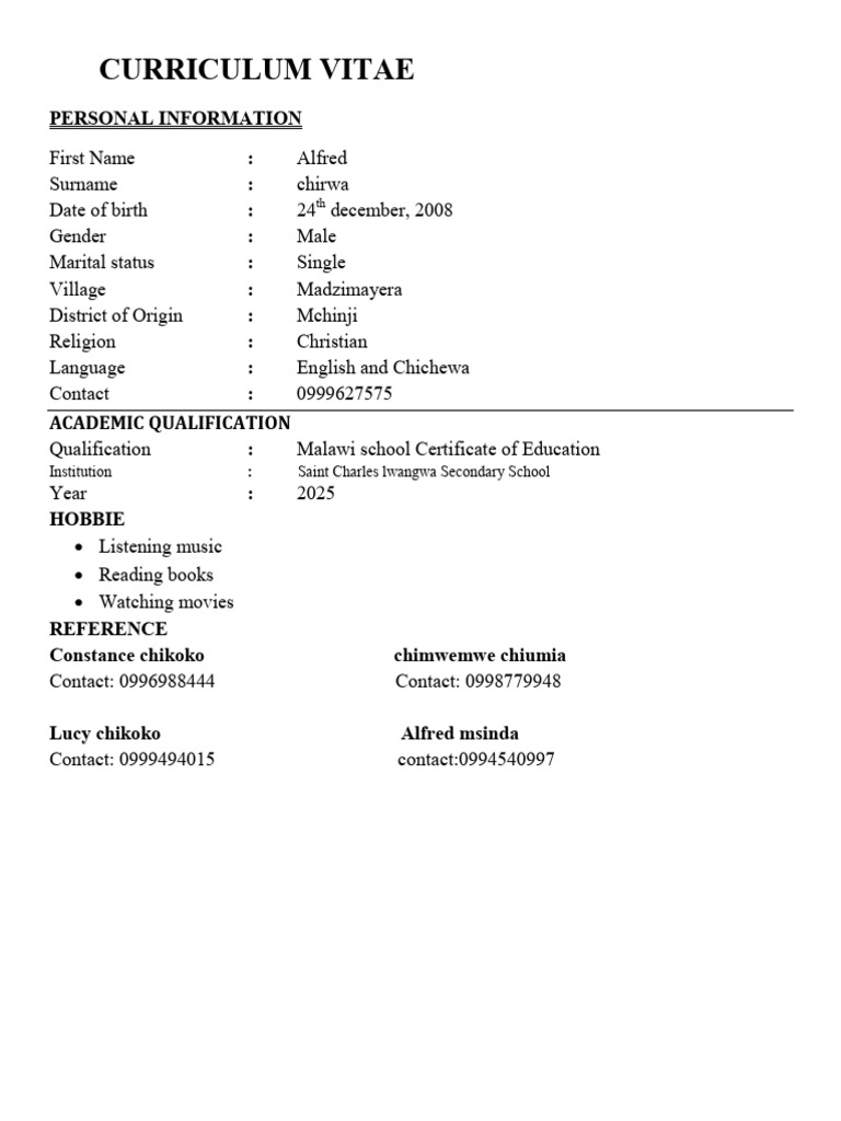 alfred cv | PDF