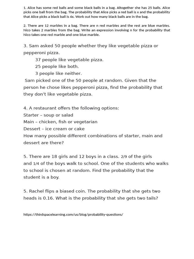 Probability Problems and Solutions | PDF