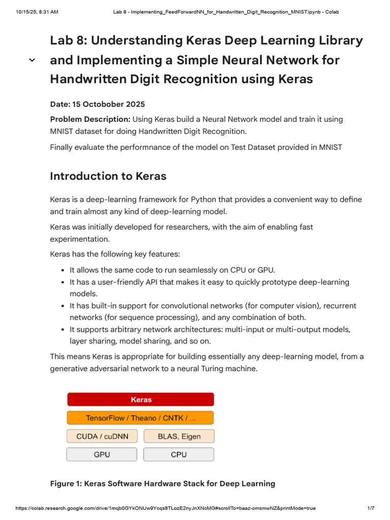 Lab 8or Maybe 9 - Implementing FeedForwardNN For Handwritten Digit ...
