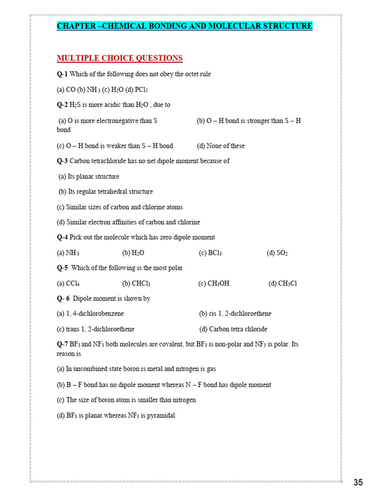 ch4 | PDF | Chemical Polarity | Chemical Bond