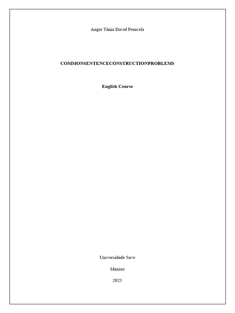 Angie Tânia David Penicela - Exercises | PDF | Linguistics | Syntax