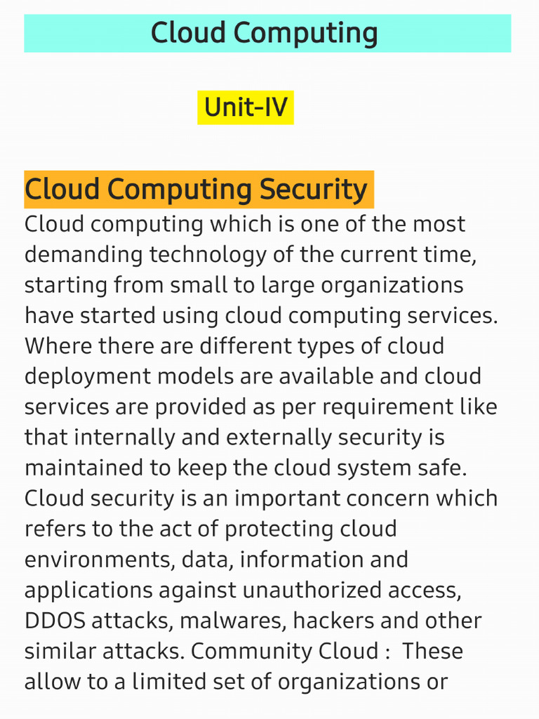 Cloud Computing Unit-IV | PDF