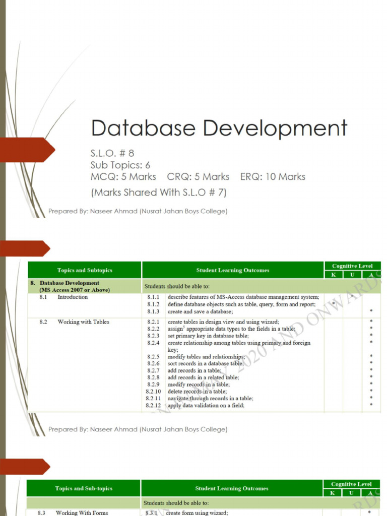 8 Database Development | PDF