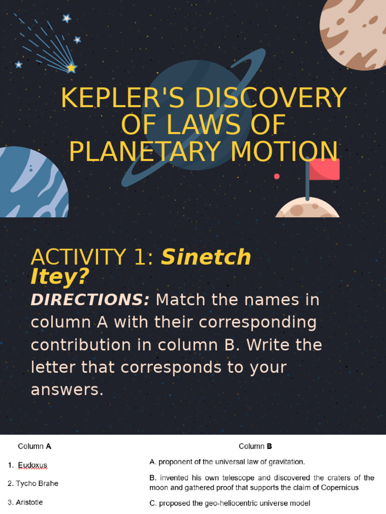 Keplers Three Laws of Planetary Motion | PDF | Heliocentrism | Apsis