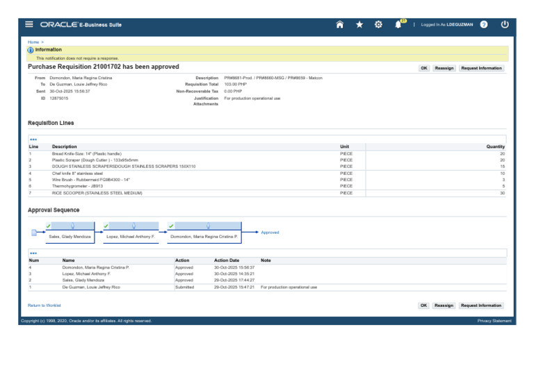 Approved Purchase Requisition Details | PDF