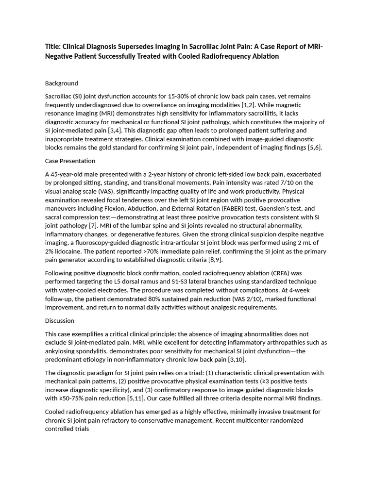 SIJ RFA | PDF | Back Pain | Medical Imaging