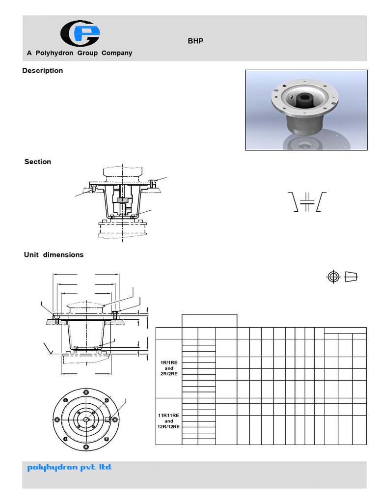 Bell Housing Assembly for Polyhydron Pumps | PDF | Mechanical ...