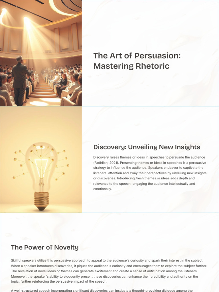 The Art of Persuasion Rhetoric | PDF | Public Speaking | Rhetoric